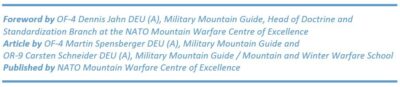 THE PECULIARITIES OF COMBAT IN MOUNTAINOUS TERRAIN – MWCOE